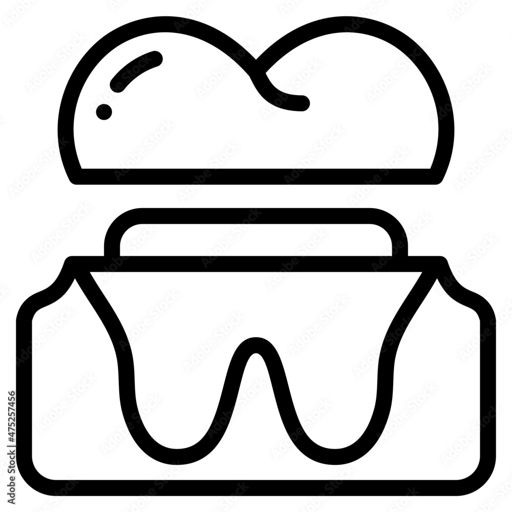 dental crown outline icon Stock Vector | Adobe Stock