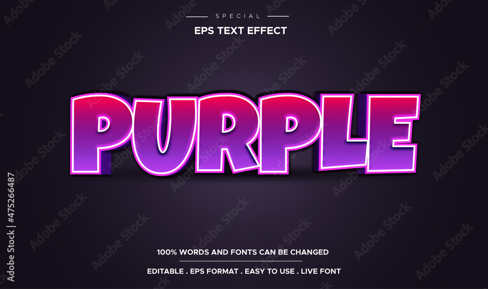 purple text effect editable Stock Vector | Adobe Stock
