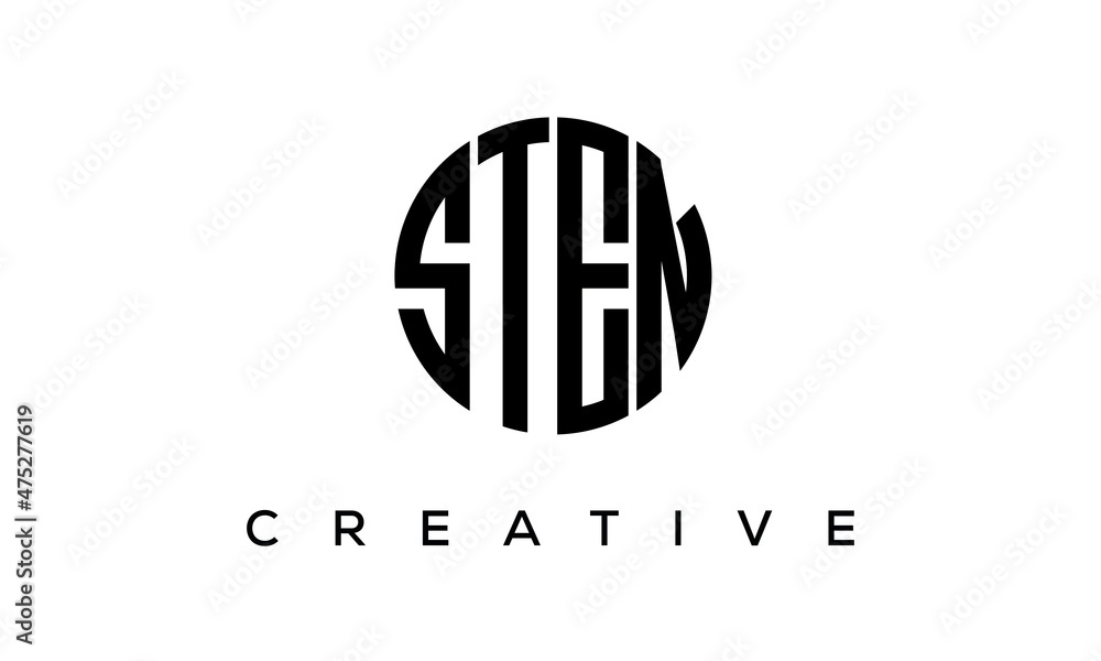 STEN letters circle logo design vector template Stock Vector | Adobe Stock