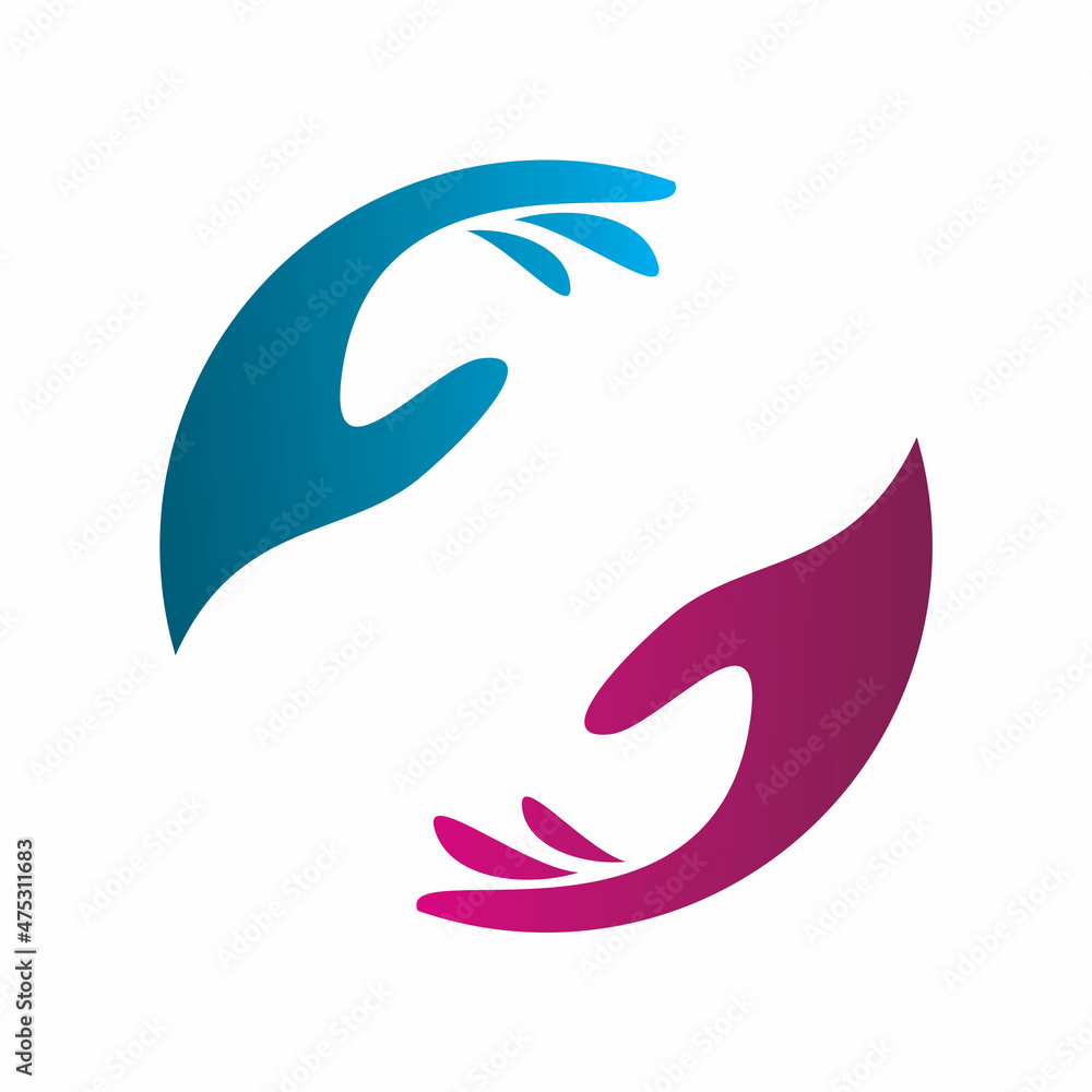 circle balance hand logo design Stock Vector | Adobe Stock