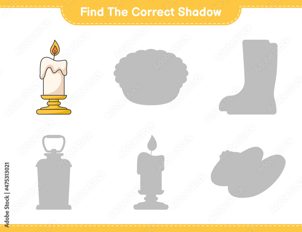 Find the correct shadow. Find and match the correct shadow of Candle ...