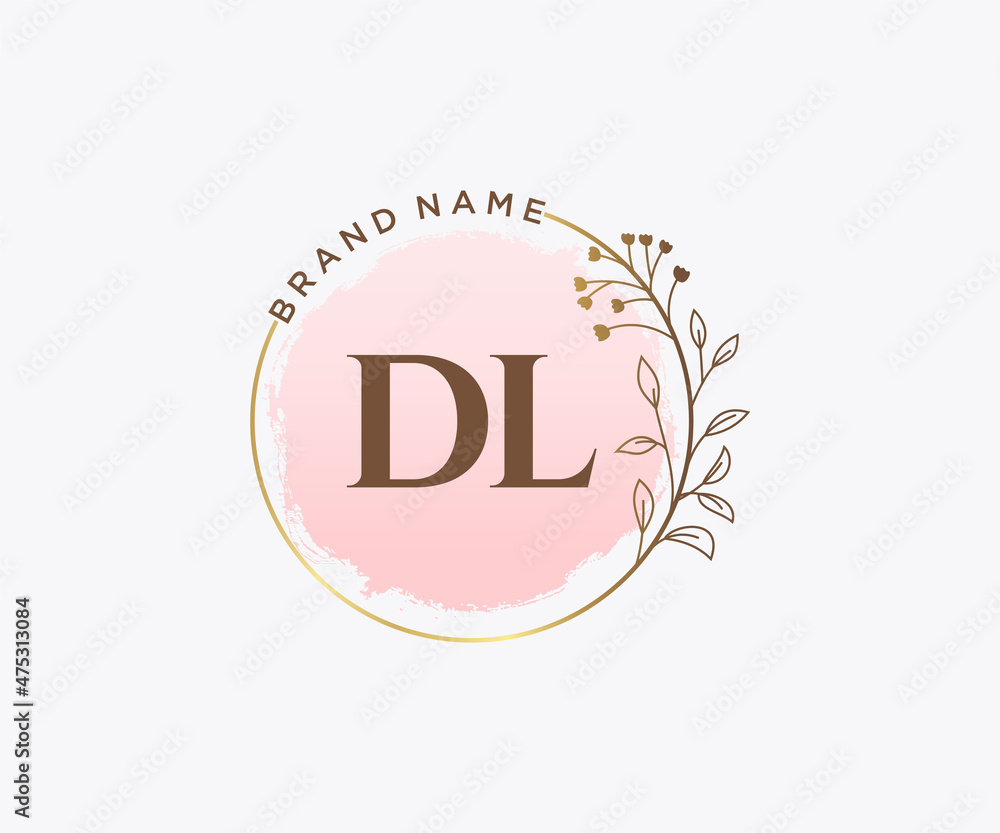 Initial DL feminine logo. Usable for Nature, Salon, Spa, Cosmetic and ...