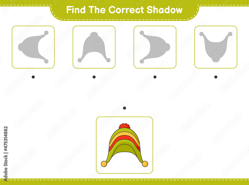 Find the correct shadow. Find and match the correct shadow of Hat ...