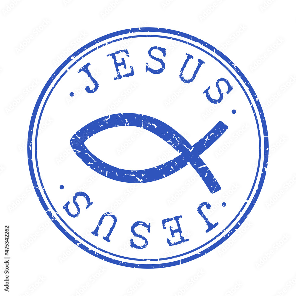 Jesus Fish Religion Stamp Vintage Vector. Illustration Postmark ...