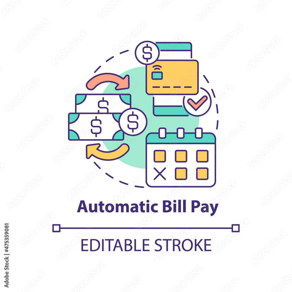 Automatic bill pay concept icon. Automated banking systems abstract ...