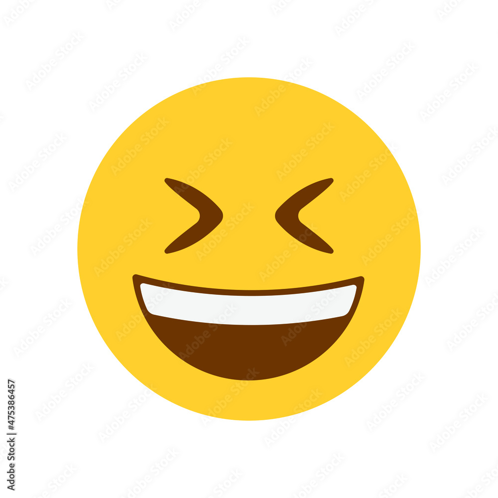 Grinning Squinting Face emoji vector Stock Vector | Adobe Stock