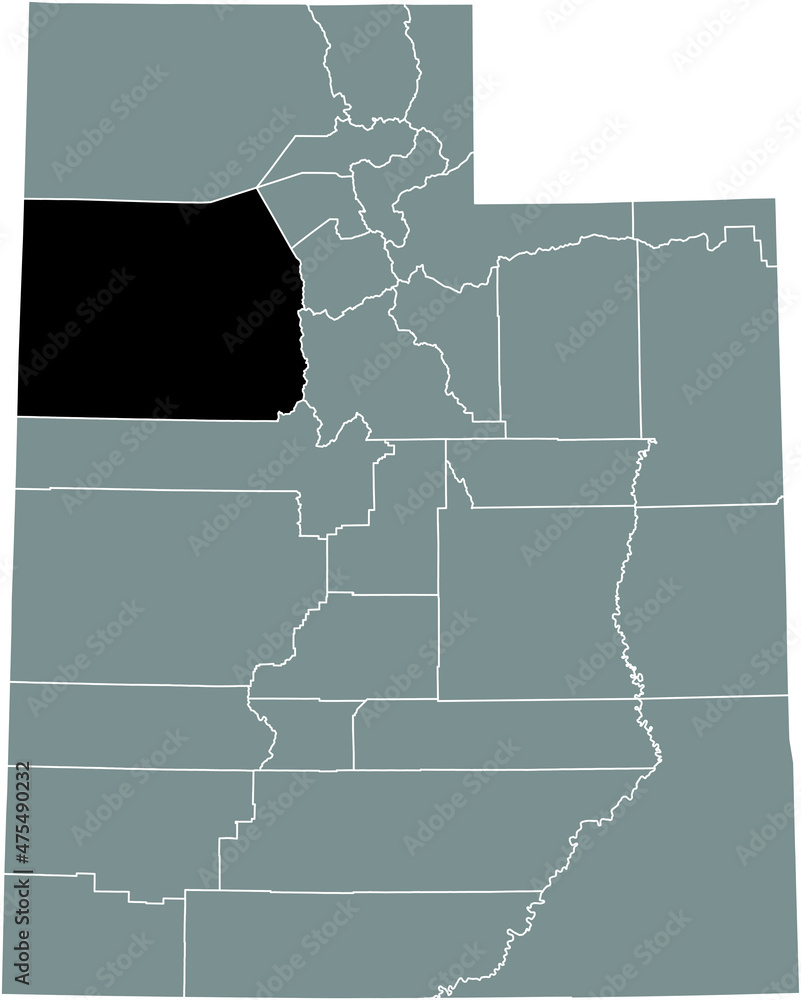Stock-Vektorgrafik „Black highlighted location map of the Tooele County ...