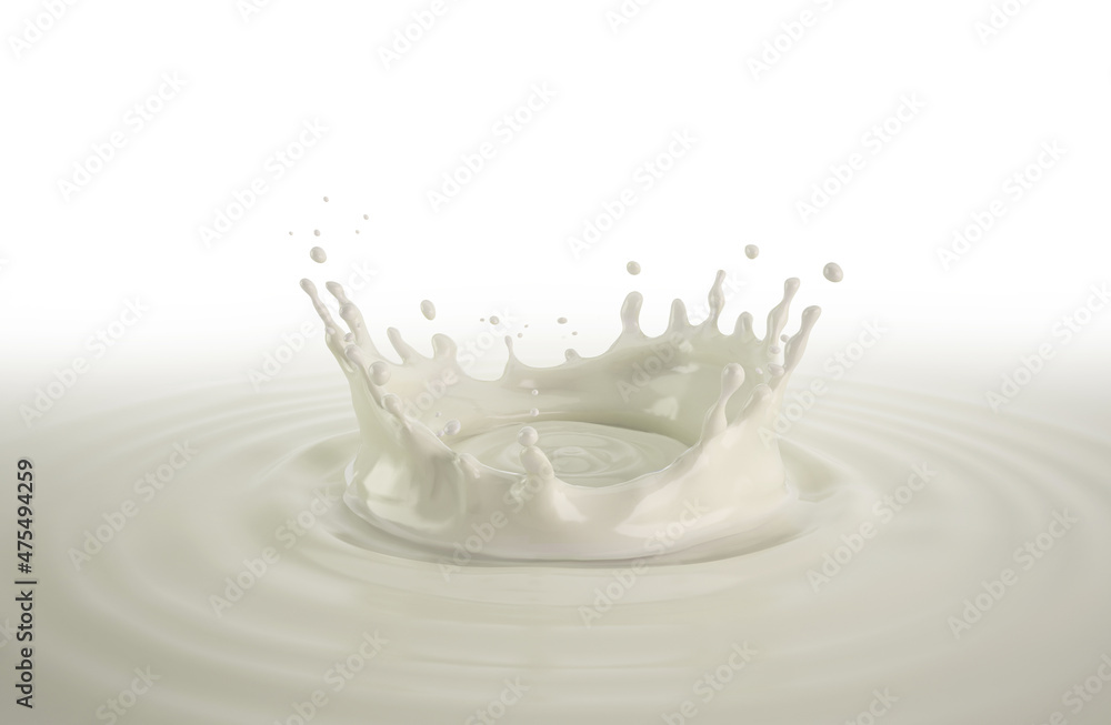 Milk crown splash, illustration Stock Illustration | Adobe Stock