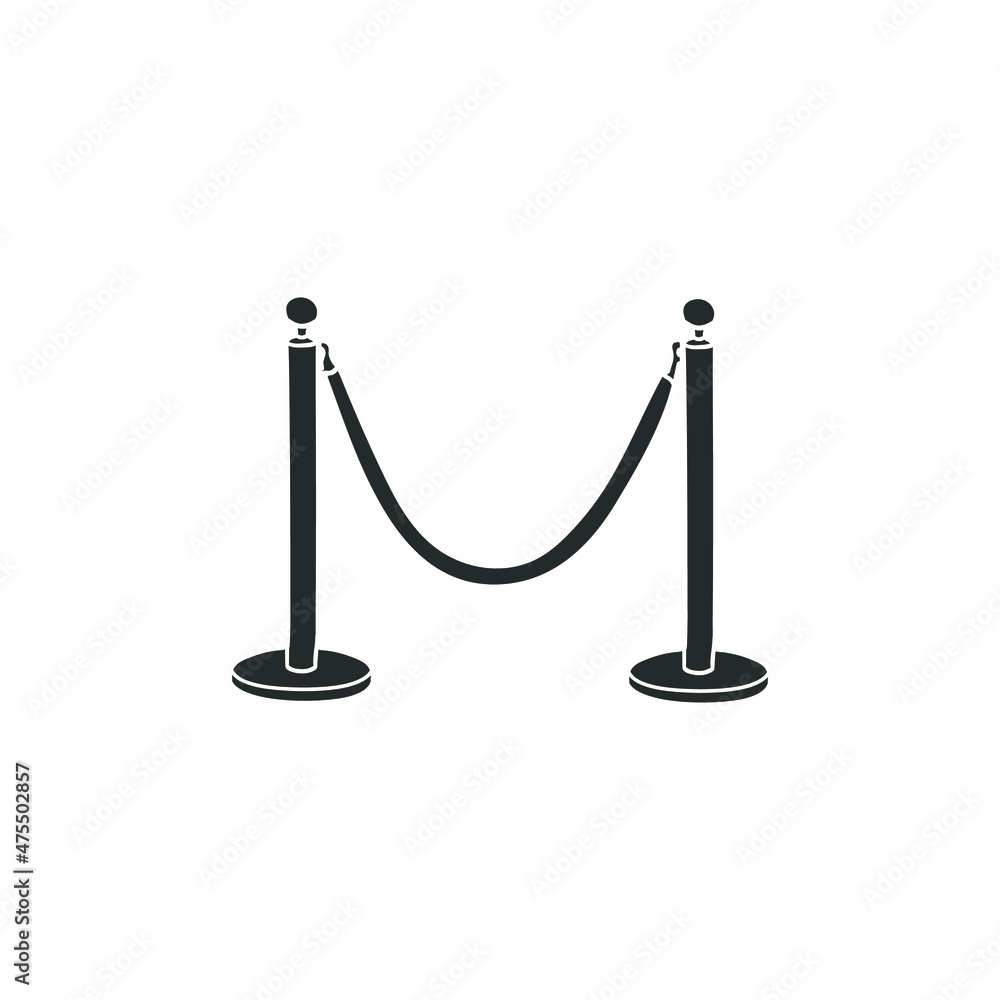 Museum Dividers Icon Silhouette Illustration. Velvet Exclusive Zone ...