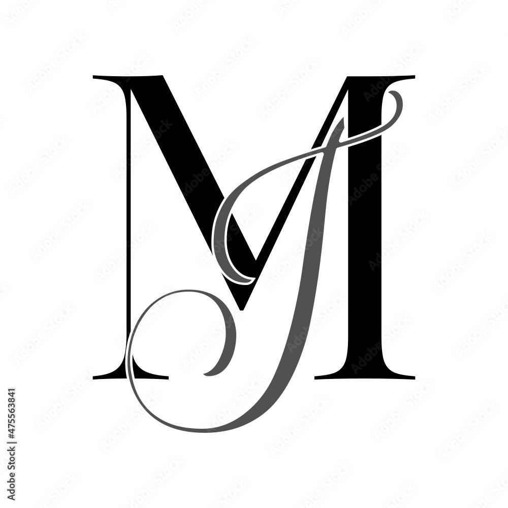 mj, jm, monogram logo. Calligraphic signature icon. Wedding Logo ...