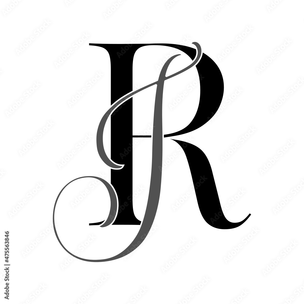 rj, jr, monogram logo. Calligraphic signature icon. Wedding Logo ...