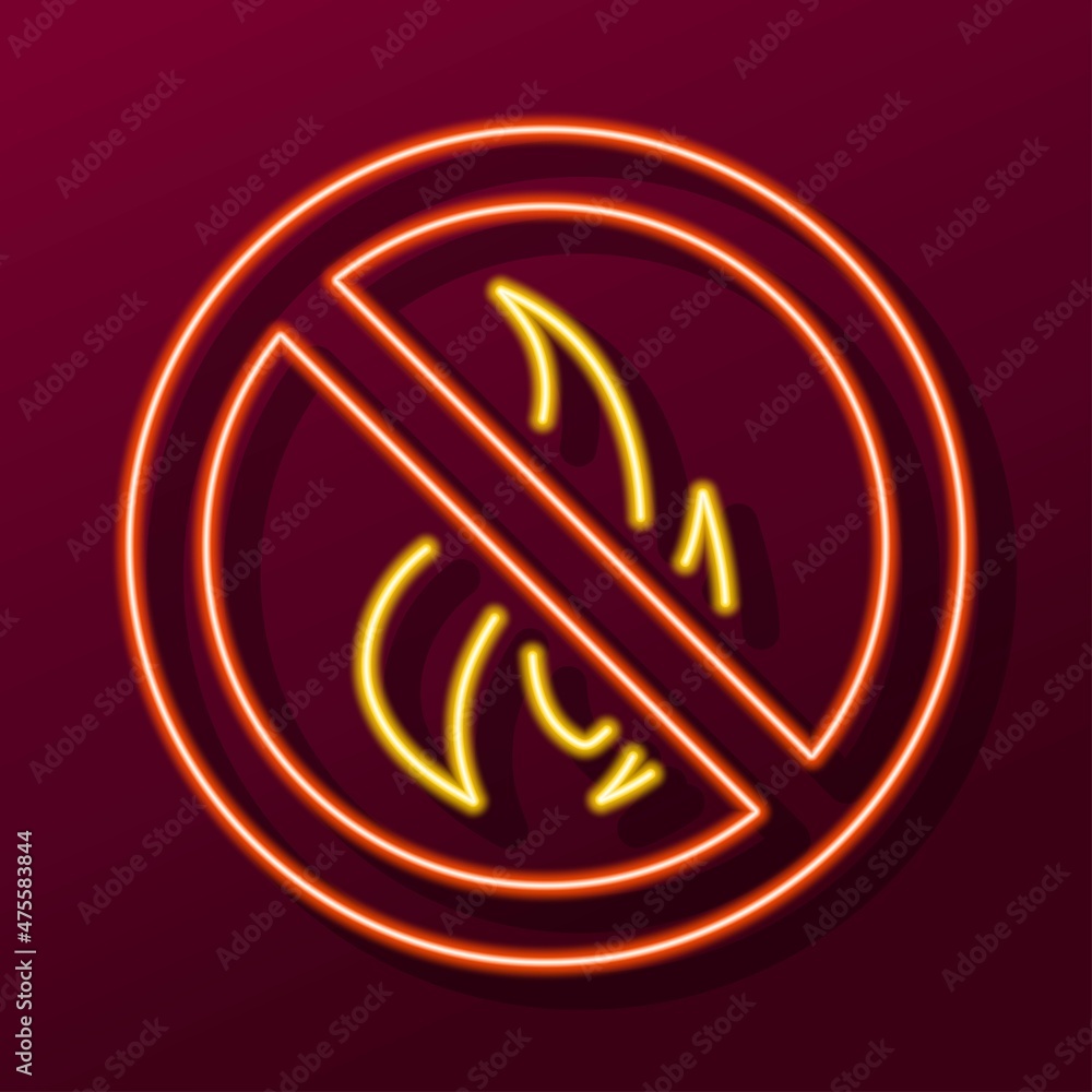 no fire neon sign, modern glowing banner design, colorful modern design ...