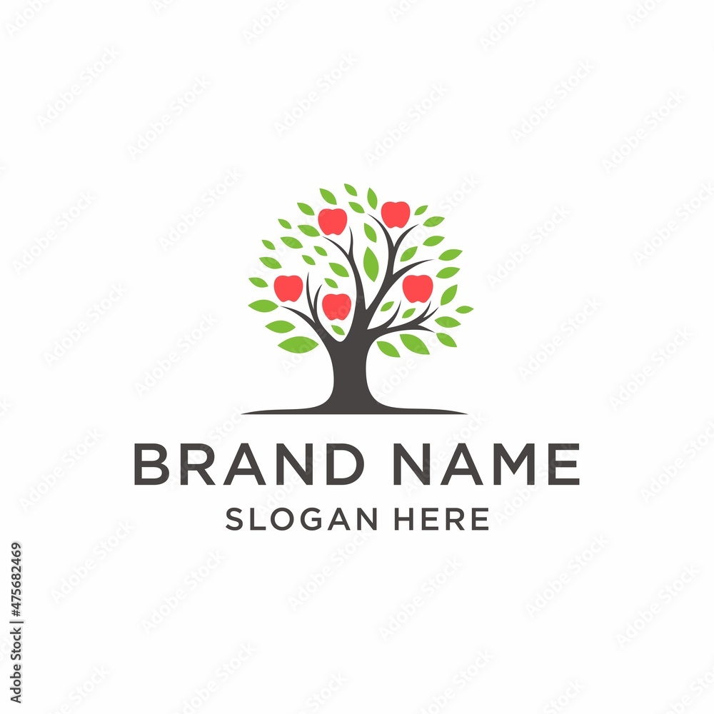 Apple tree logo design inspiration Stock Vector | Adobe Stock