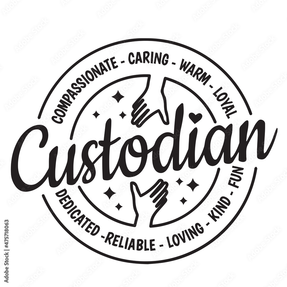 custodian logo inspirational quotes typography lettering design Stock ...