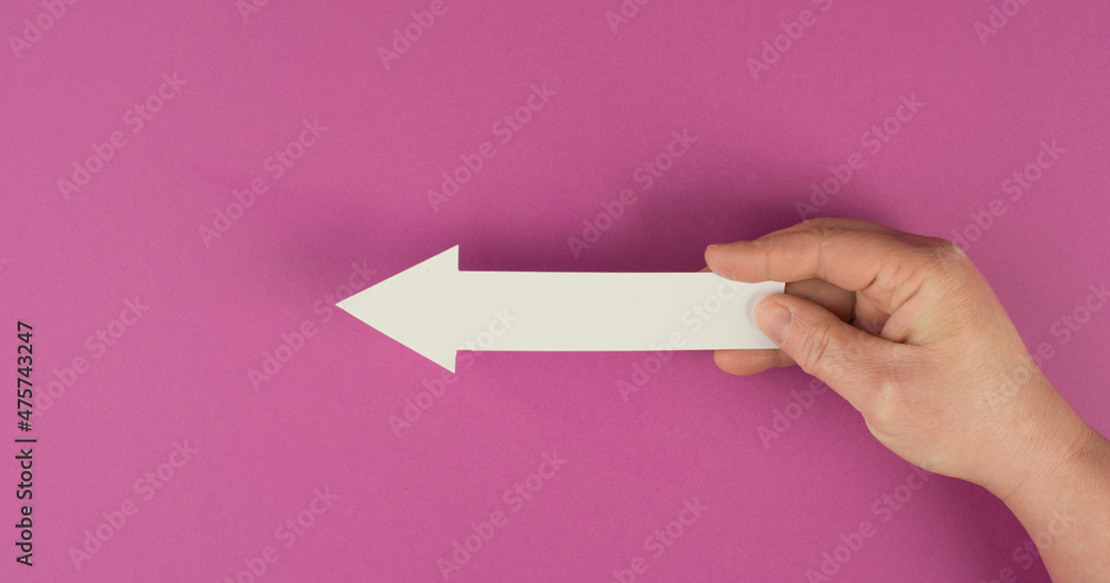 Arrow showing to the left side, pointing to a direction, business ...