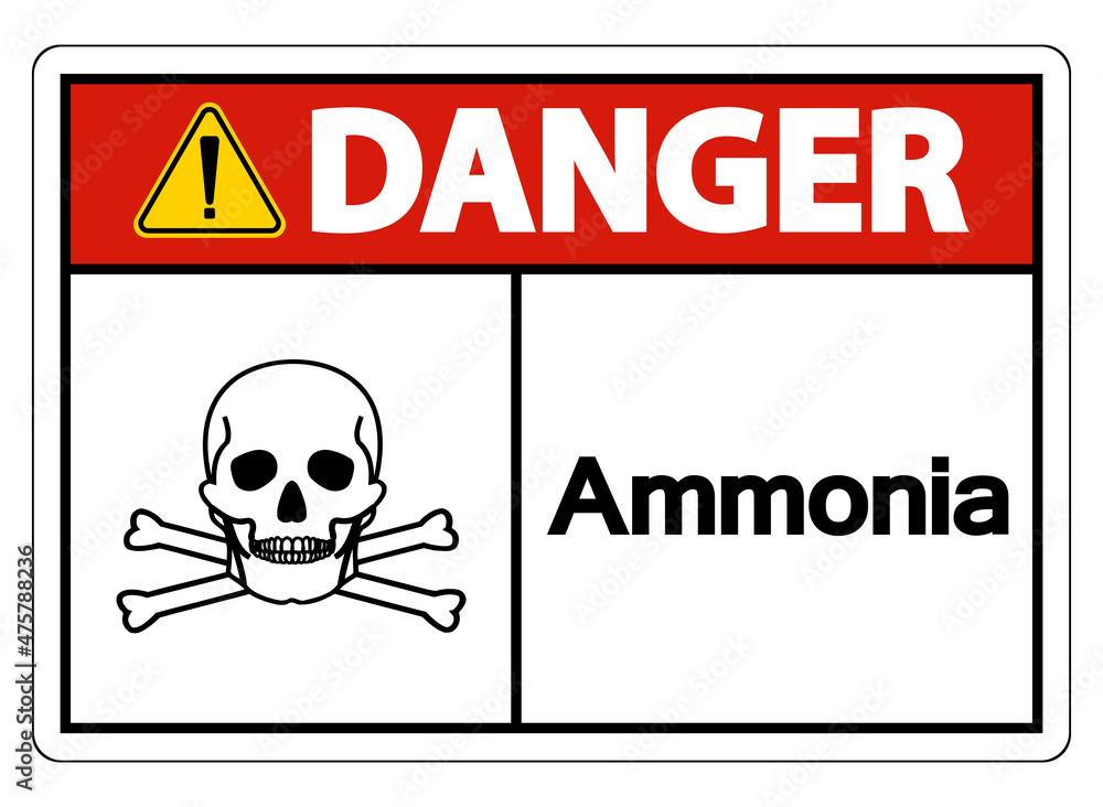 Danger Ammonia Symbol Sign On White Background Stock Vector | Adobe Stock
