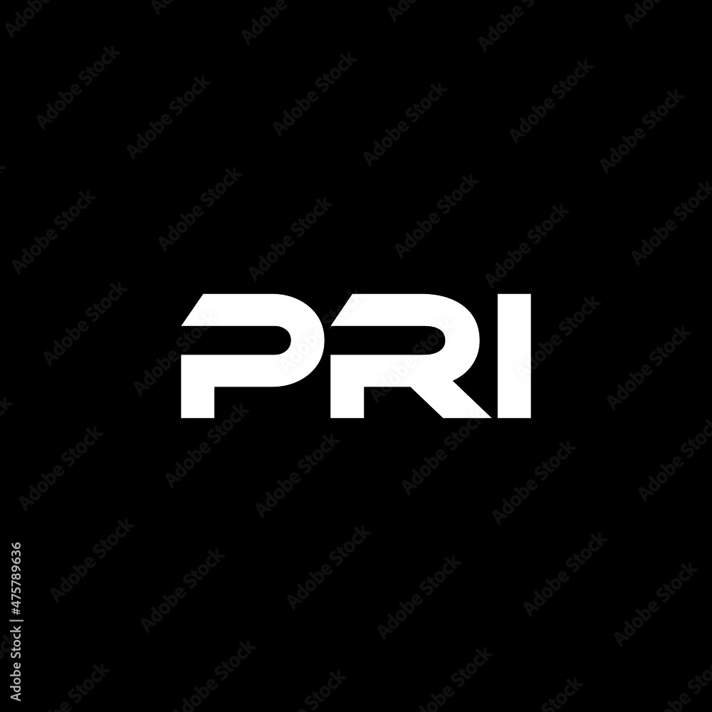 PRI letter logo design with black background in illustrator, vector ...