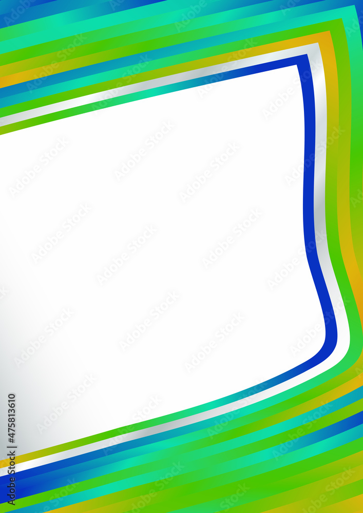 Blue Green and Orange Border Frame Background Stock Vector | Adobe Stock