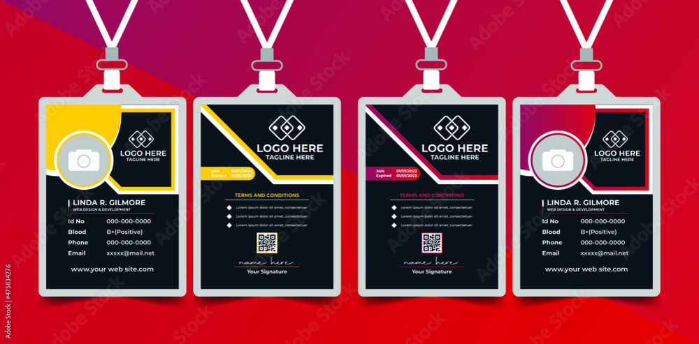 corporate id card design, office id card design, agency id card design ...