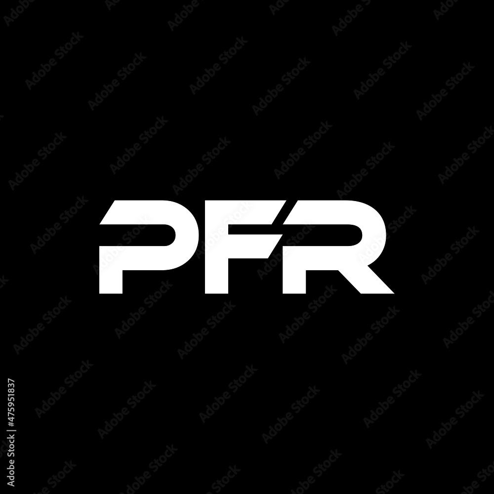 PFR letter logo design with black background in illustrator, vector ...
