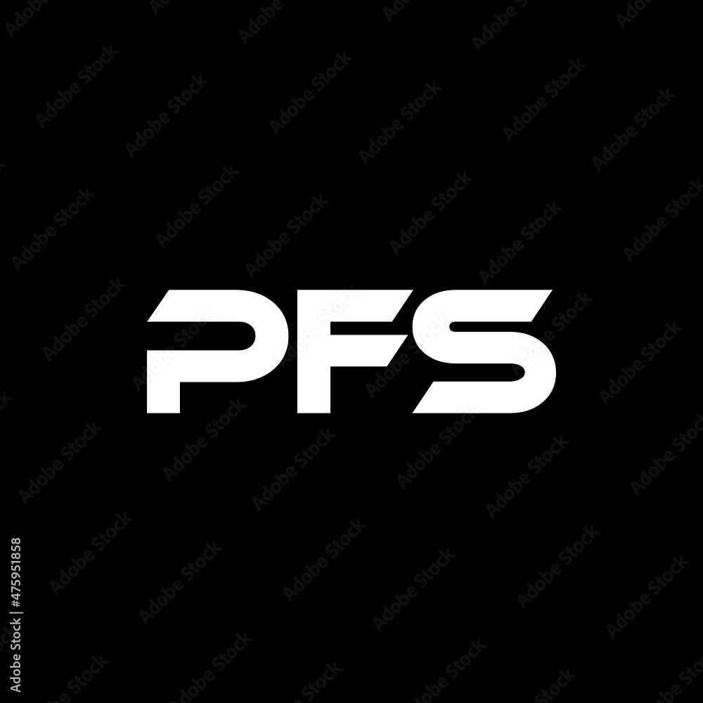 PFS letter logo design with black background in illustrator, vector ...