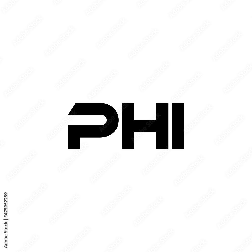 PHI letter logo design with white background in illustrator, vector ...
