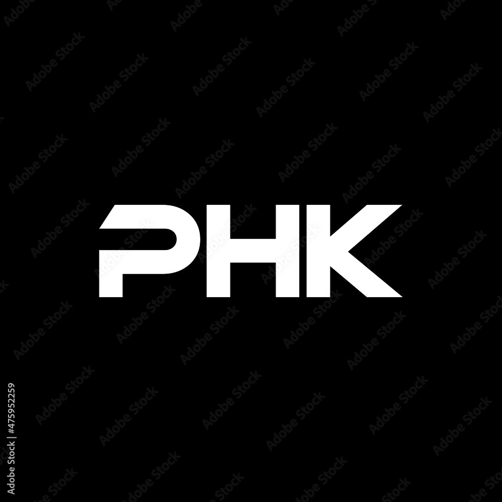 Vector de Stock PHK letter logo design with black background in ...