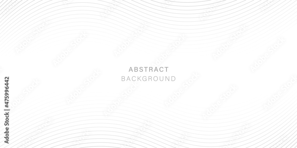 White Background with Wavy Thin Lines. Futuristic Elegant White ...