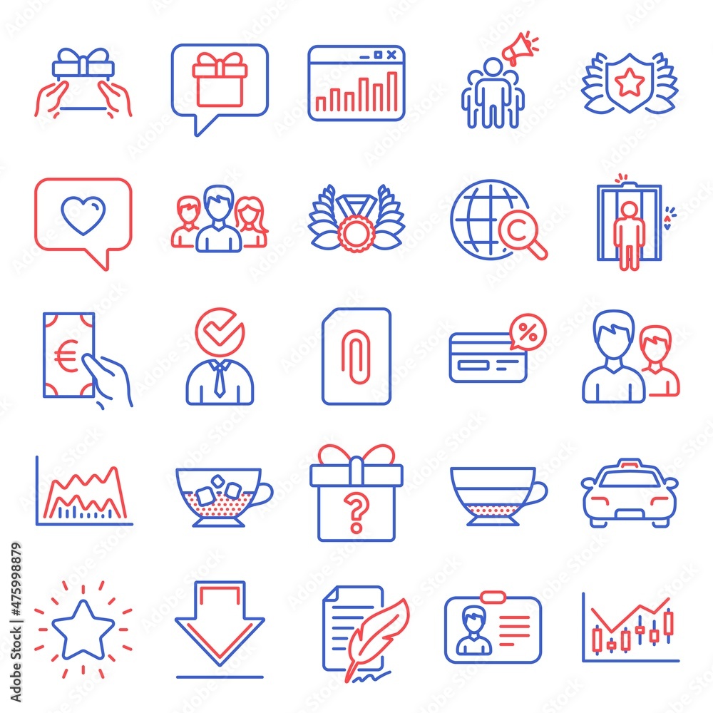 Line icons set. Included icon as Marketing statistics, Wish list ...