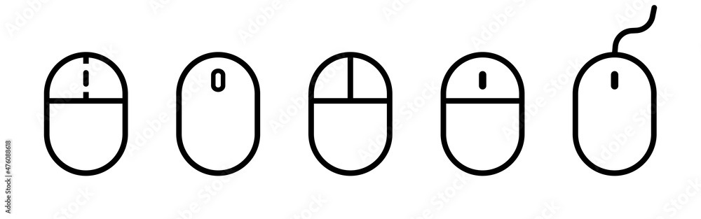 Computer mouse icon set. Cursor icon set. Hand cursor sign. Computer ...