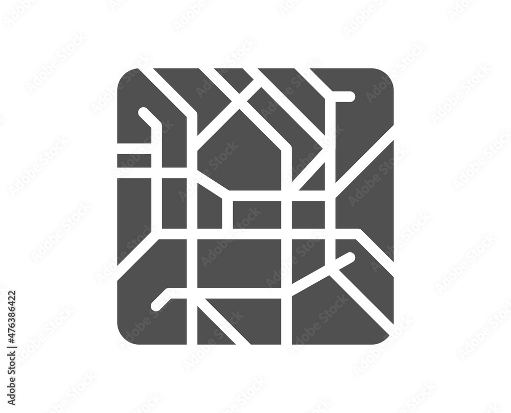 Metro map icon. Underground subway sign. Transit topological map symbol ...