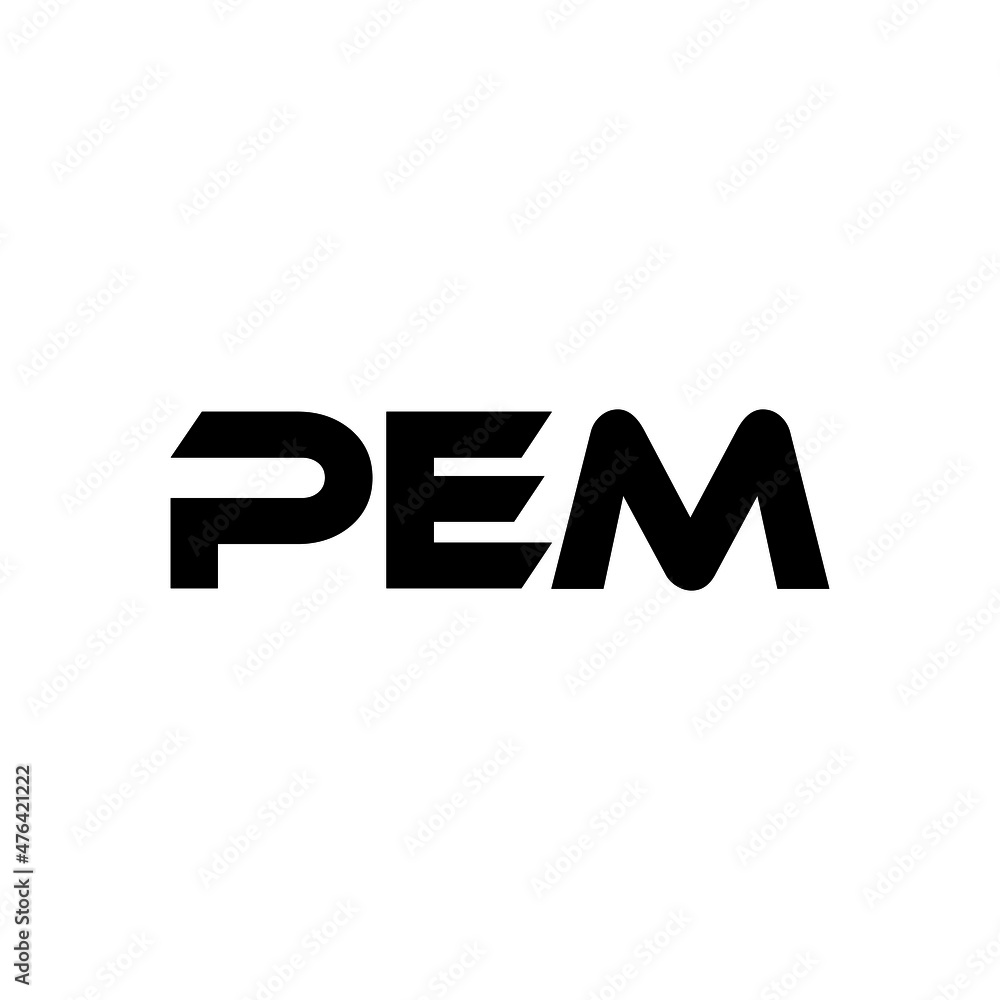 PEM letter logo design with white background in illustrator, vector ...