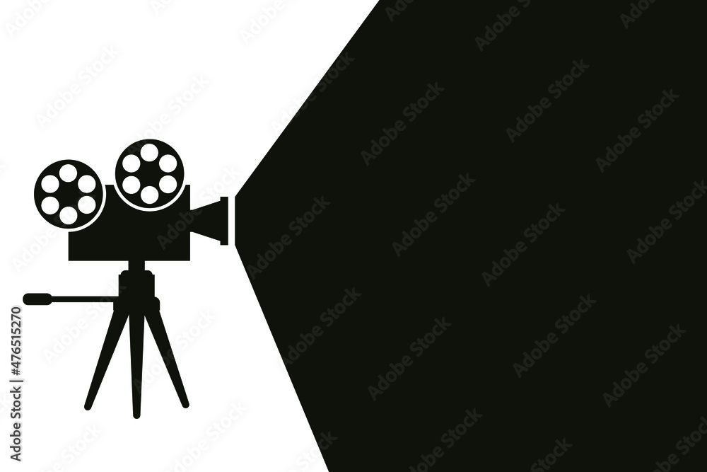 movie camera. vector illustration silhouette Stock Vector | Adobe Stock