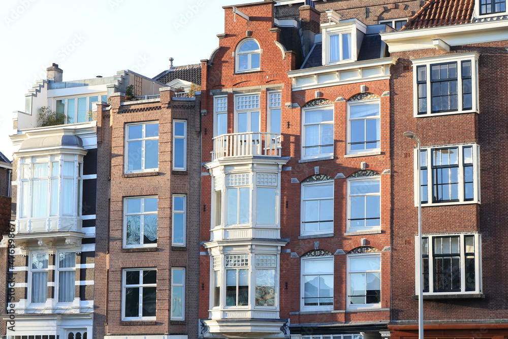 Amsterdam Schippersgracht Canal Brick House Facades, Netherlands Stock ...