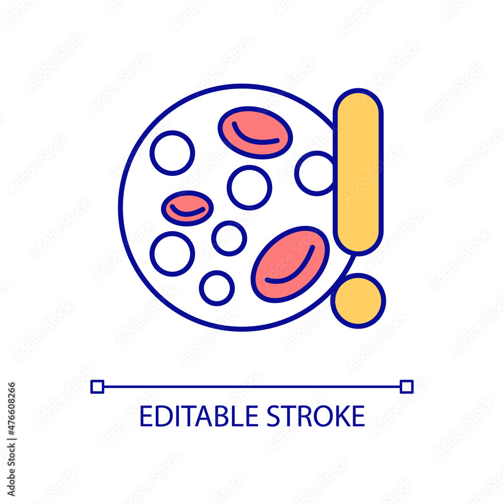 Anemia RGB color icon. Red blood cells lack. Blood disease ...