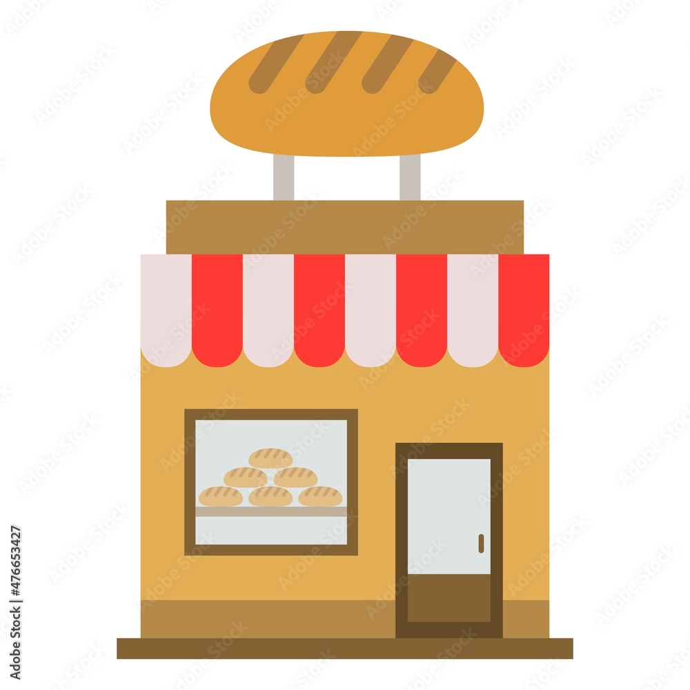 bakery shop flat clipart vector illustration Stock Vector | Adobe Stock