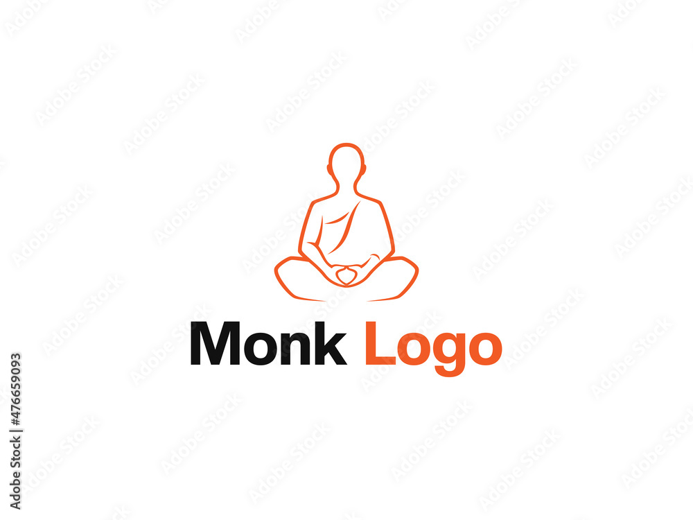 monk logo design. logo template Stock Vector | Adobe Stock