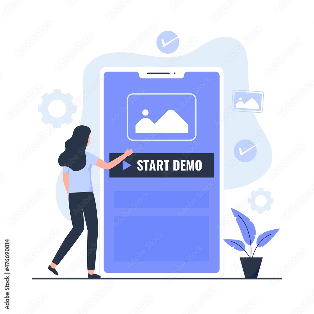 Start demo illustration design concept. Illustration for websites ...