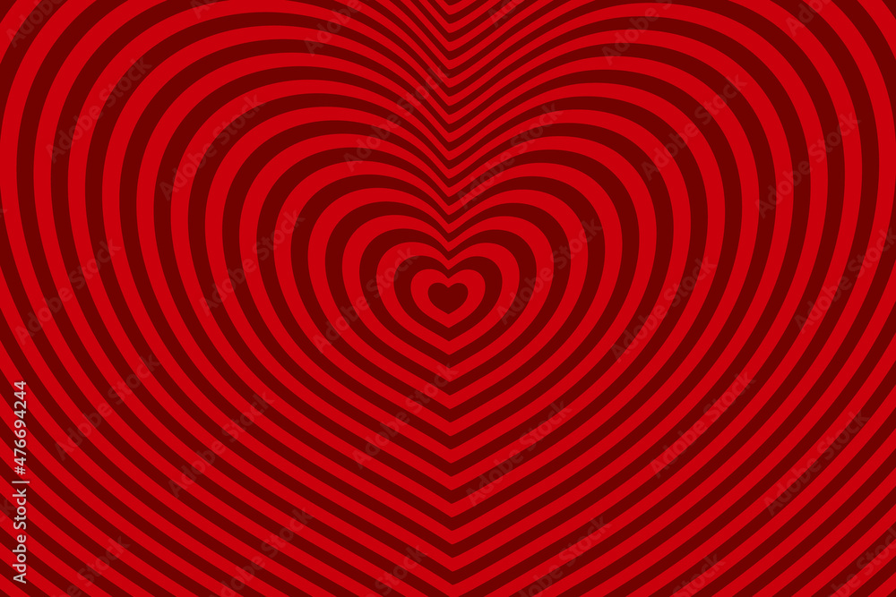 Abstract optical illusion background with a red heart. Vector. Stock ...