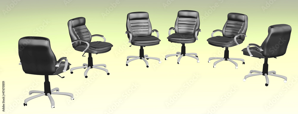 3d render of revolving chair from different angle, 3d revolving chair ...