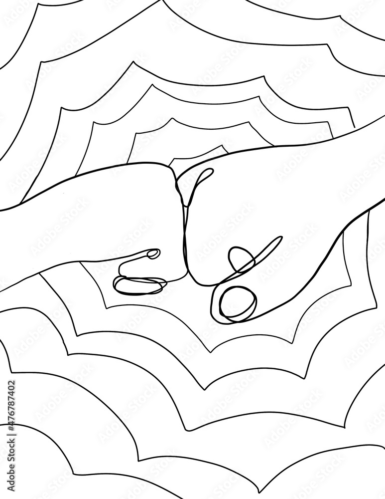 Hand bump continuous line drawing, encouragement symbol, reliable ...