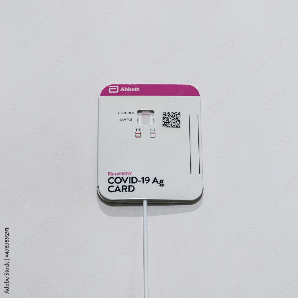 Sparks, Nevada USA - December 24, 2021: Abbot BinaxNow Covid-19 Antigen ...