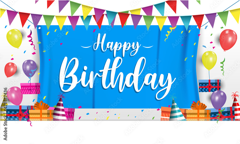 Happy birthday vector transparent background. colorful happy birthday ...