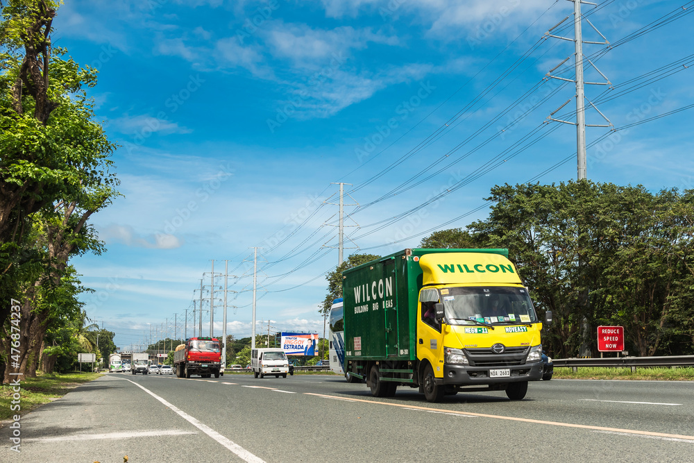 Calamba, Laguna, Philippines - Dec 2021: A delivery truck from Manila ...