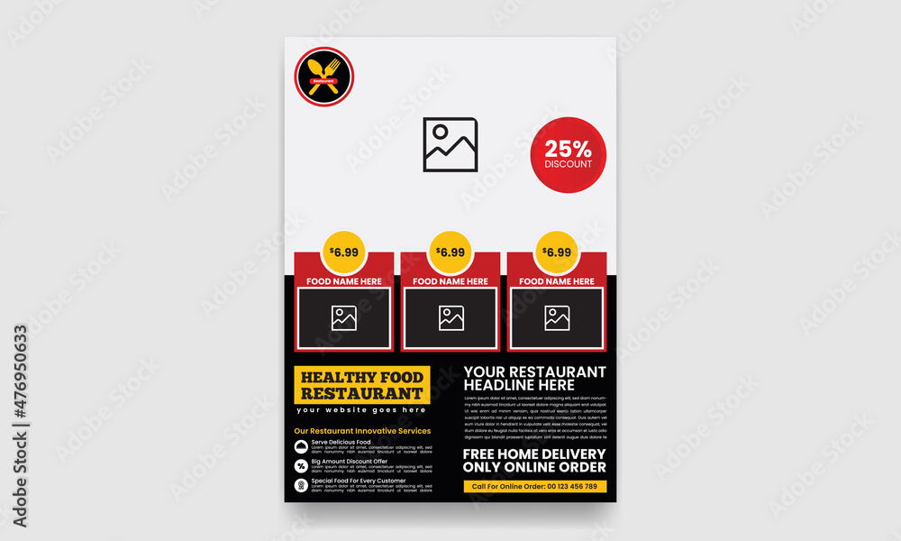 Modern, creative, professional, eye catching and print ready Restaurant ...