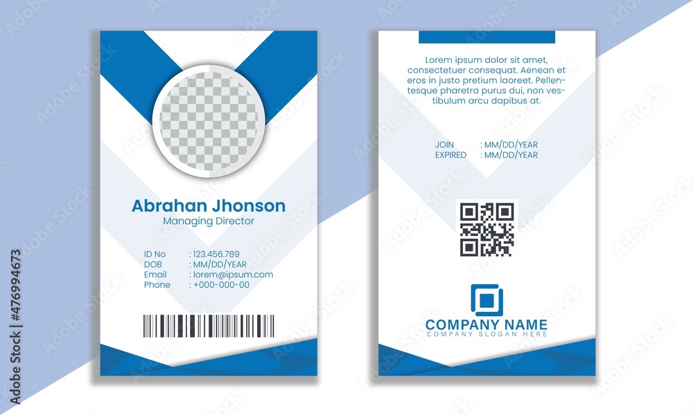 Light white abstract shapes creative modern professional id card design ...