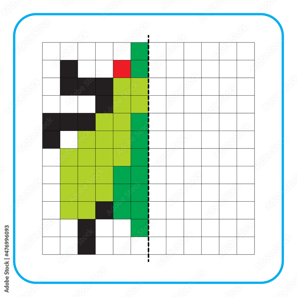 Picture reflection educational game for kids. Learn to complete ...