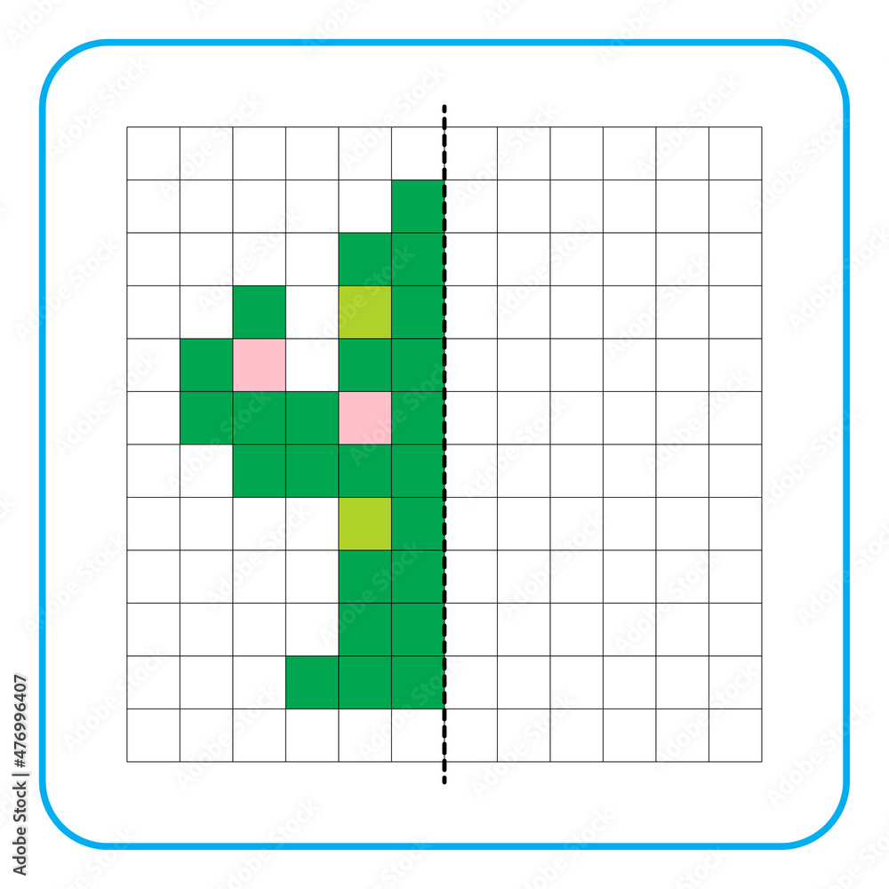 Picture reflection educational game for kids. Learn to complete ...