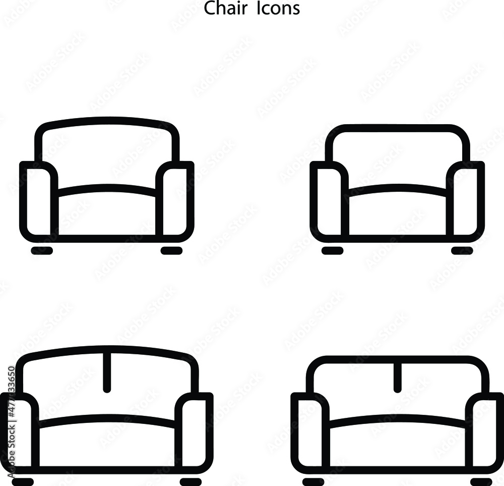 chair icons isolated on white background. chair icon thin line outline ...