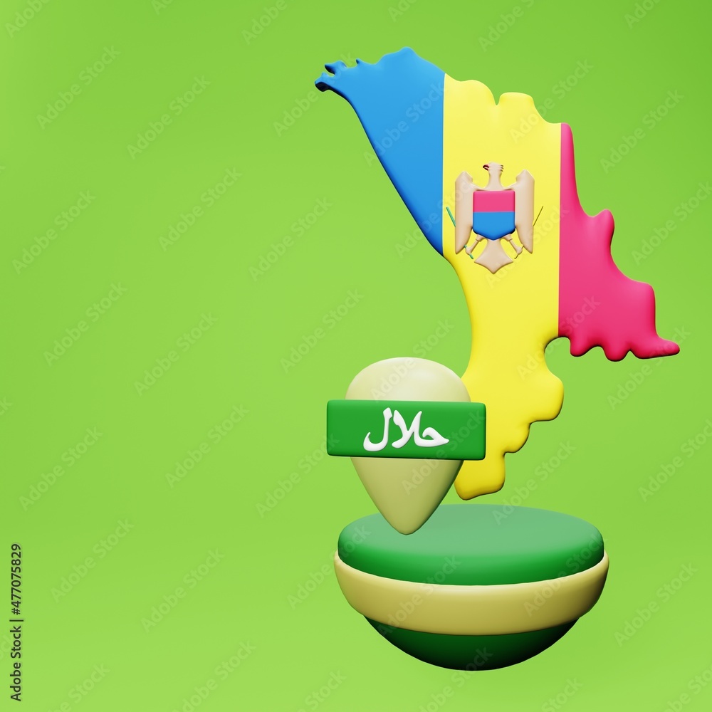 3d rendering of halal locations and tours in Moldova for Eid Al Adha ...